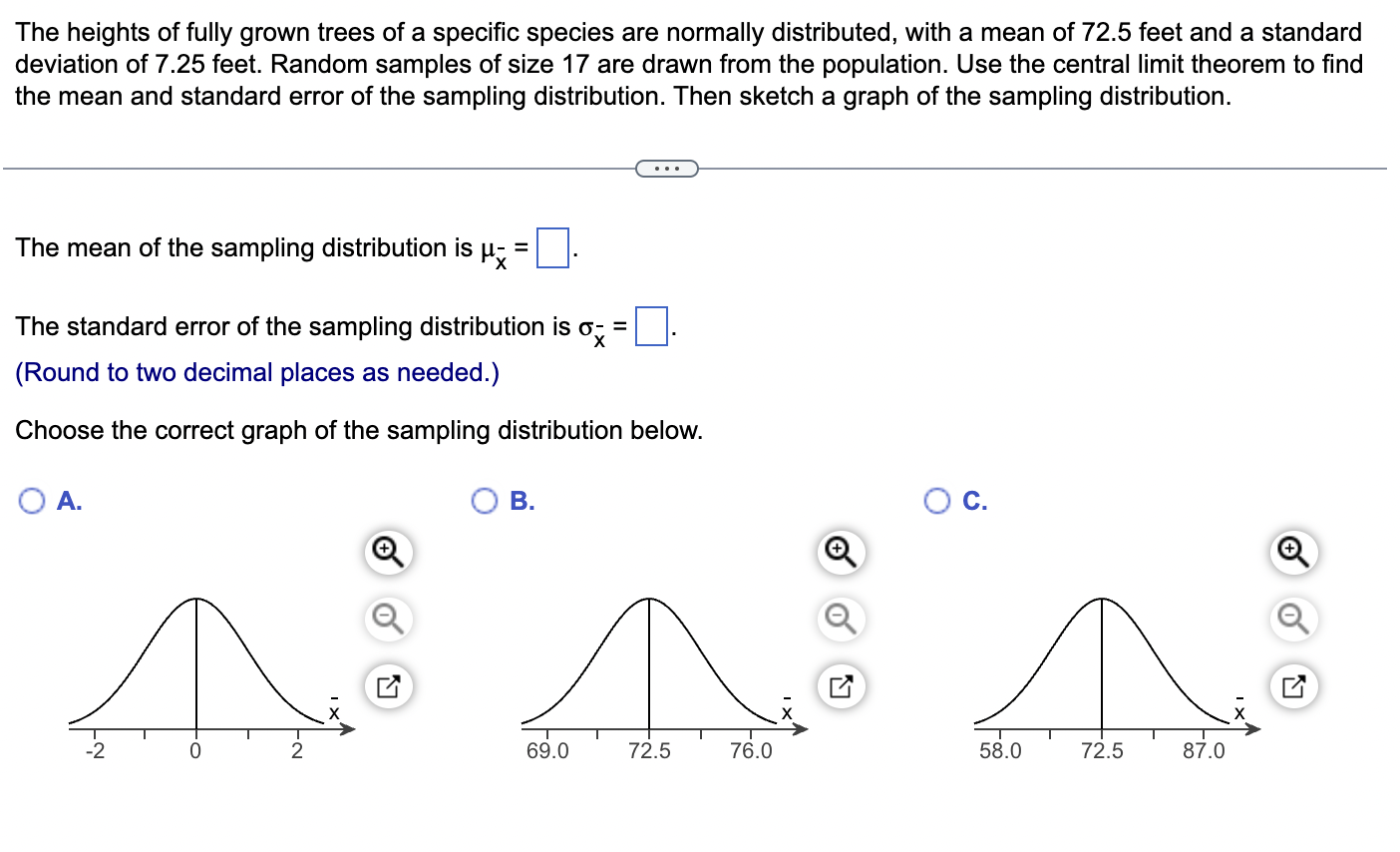 Solved The heights of fully grown trees of a specific | Chegg.com