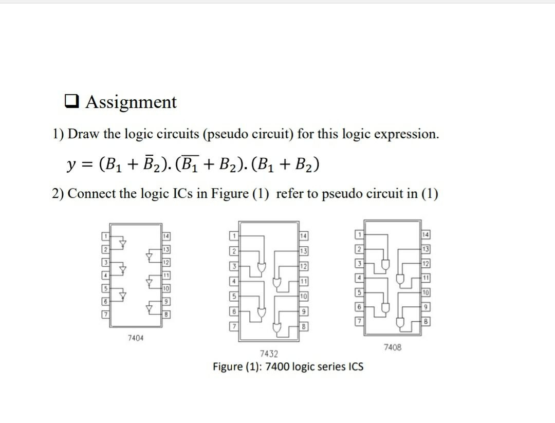 Solved 1) Draw the logic circuits (pseudo circuit) for this | Chegg.com