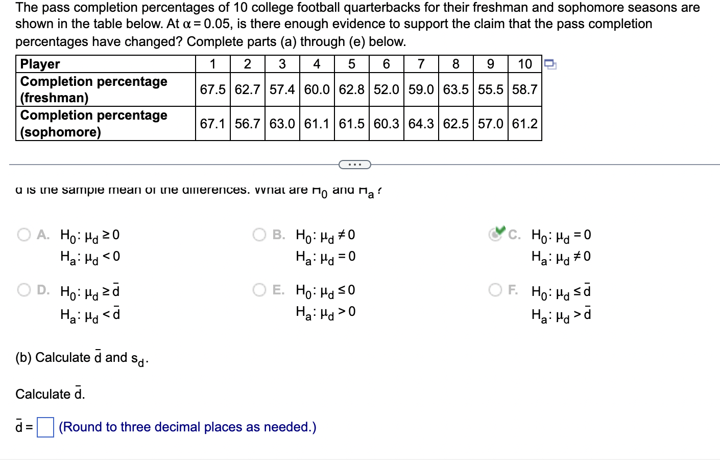 Solved Calculate d and sd | Chegg.com Solved Calculate d and sd | Chegg.com