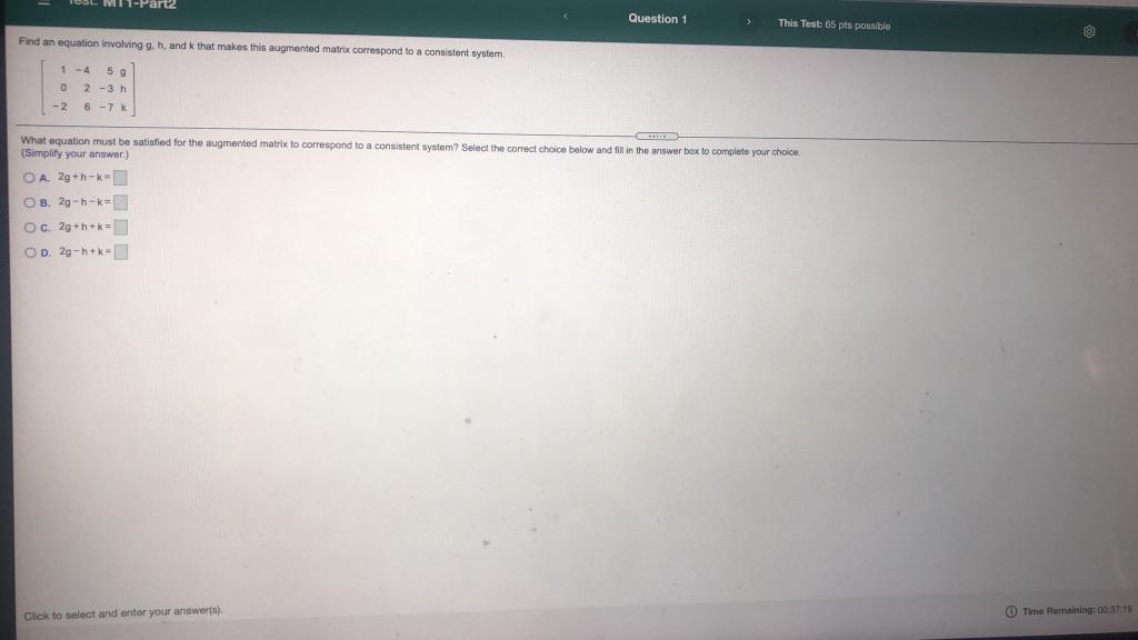 Solved Part2 Question 1 > This Test: 65 pts possible Find an | Chegg.com