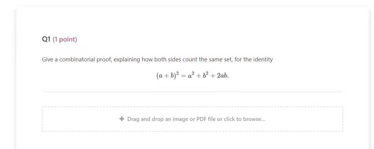 Solved Q1 (1 point) Give a combinatorial proof, explaining | Chegg.com