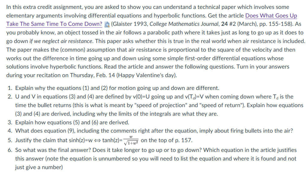 In this extra credit assignment, you are asked to | Chegg.com