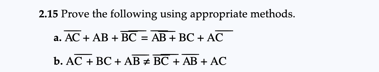 2.15 ﻿Prove the following using appropriate methods. | Chegg.com