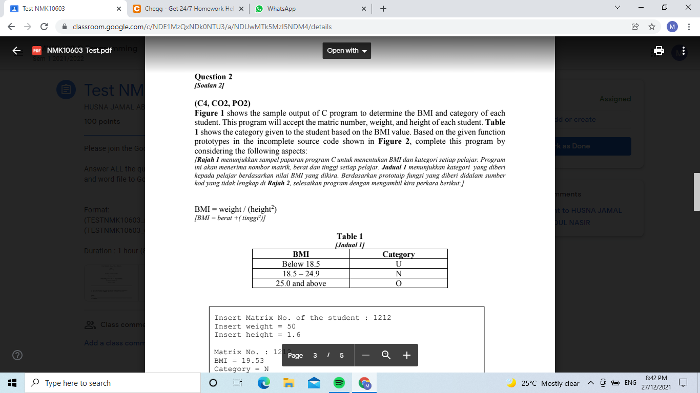Solved Test NMK10603 х C Chegg - Get 24/7 Homework Hex | Chegg.com