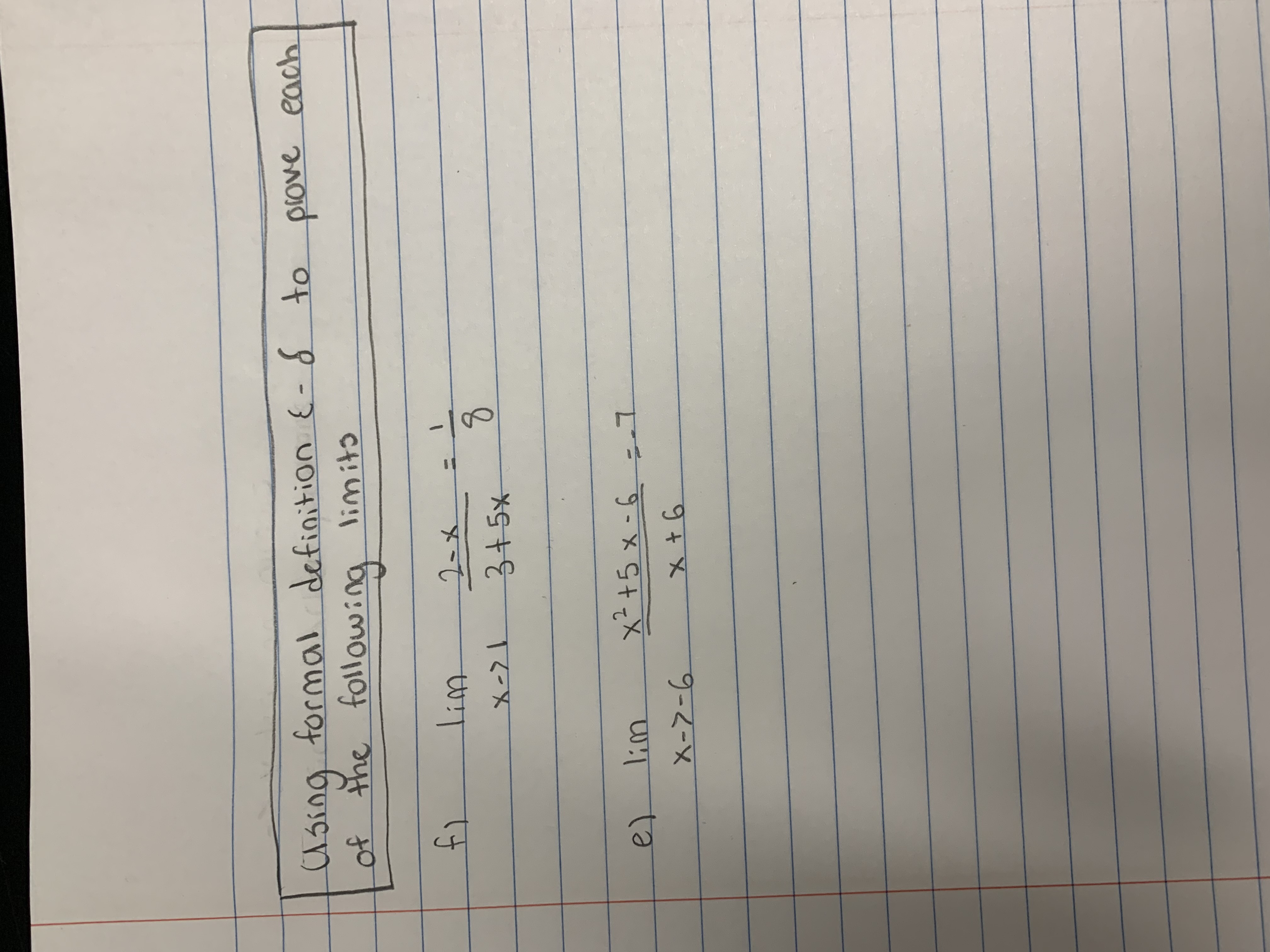 Solved Asing formal definition ε−δ to prove each of the | Chegg.com