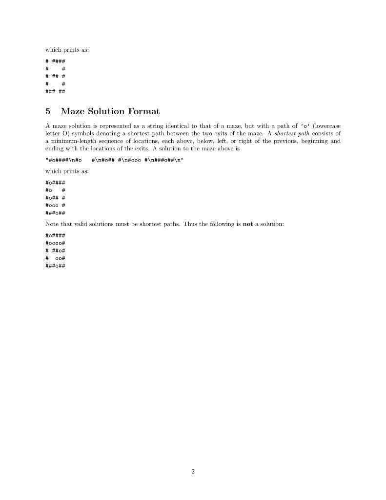 Solved CSCI 3333 Homework MZ1: Maze Solving 1 Introduction | Chegg.com
