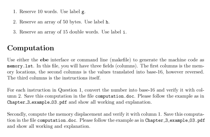 Solved [Yasm] [ Ebe] The computation is done in Yasm using | Chegg.com
