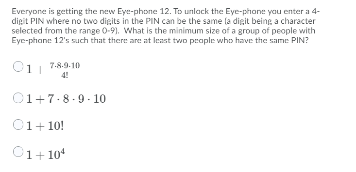 Solved Everyone is getting the new Eye-phone 12. To unlock | Chegg.com