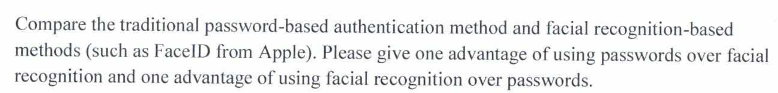 Solved Compare the traditional password-based authentication | Chegg.com