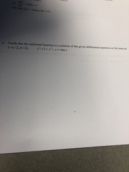 Solved Verify that the indicated function is a solution of | Chegg.com