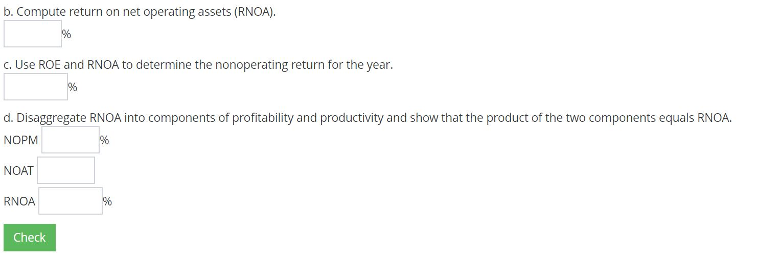 Solved Compute ROE and RNOA with Disaggregation Selected | Chegg.com