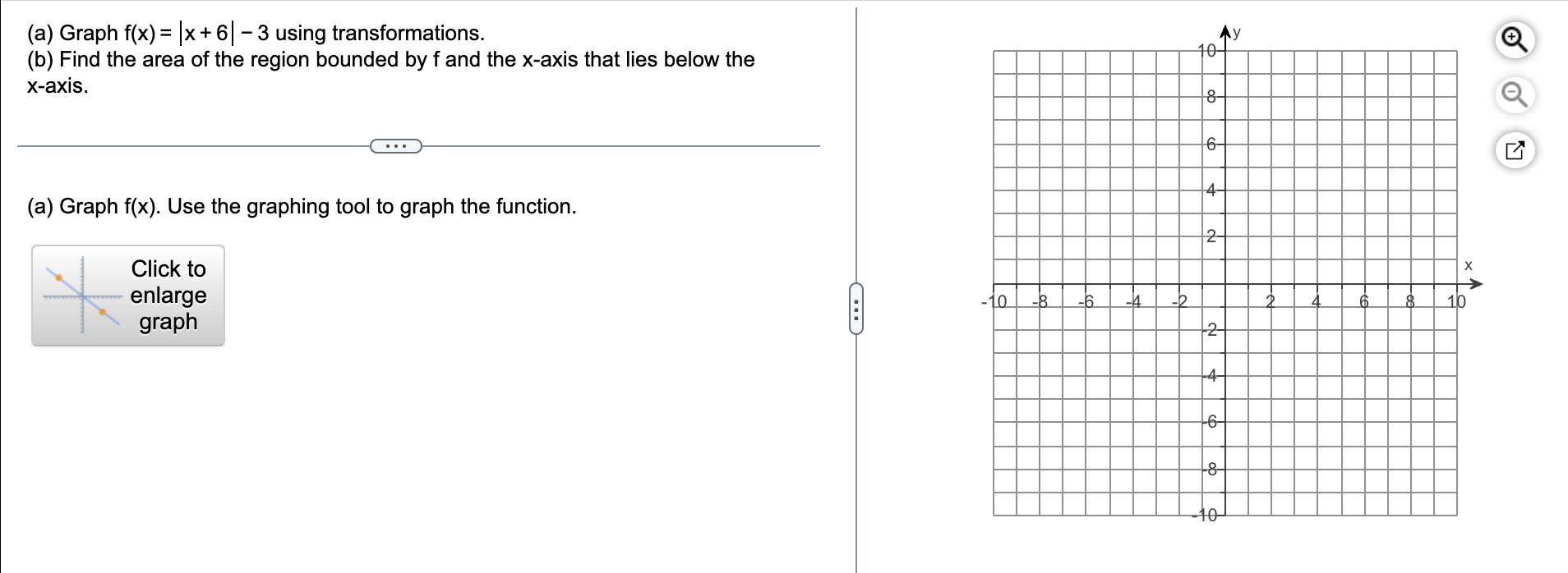 Solved (a) Graph f(x) = |x + 6| -3 using transformations. | Chegg.com