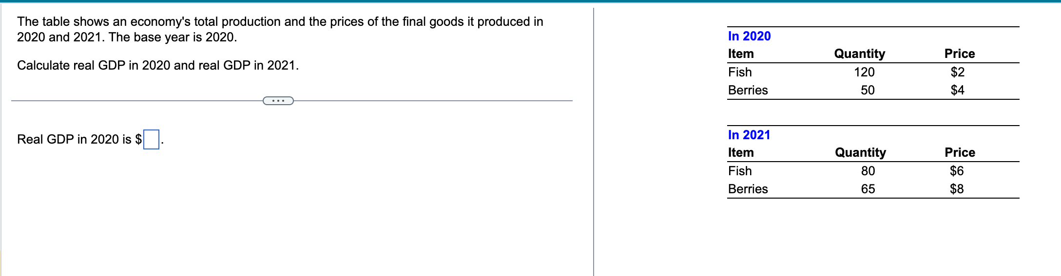 Solved The table shows an economy's total production and the | Chegg.com