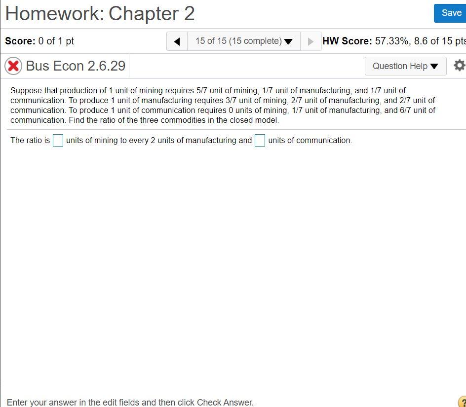 Solved Homework Chapter 2 Save Score 0 Of 1 Pt 15 Of 15
