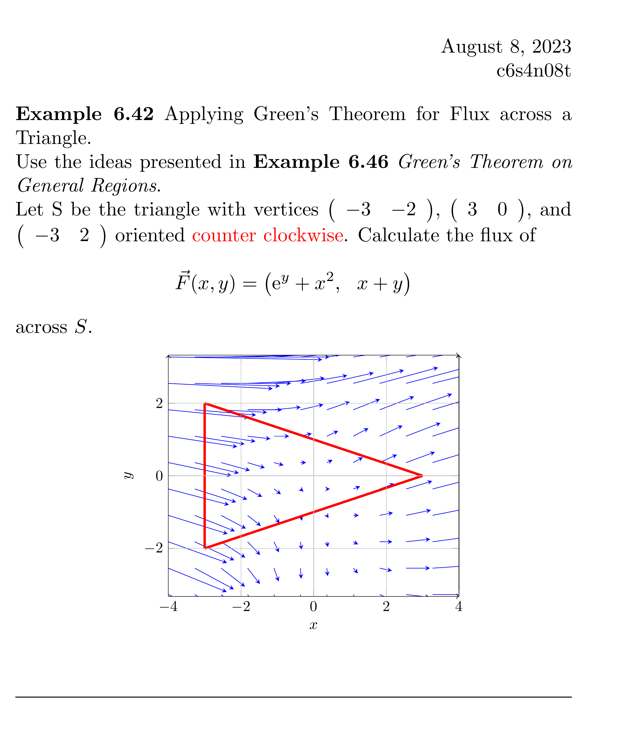 Solved c6s4n08t Example 6.42 Applying Green's Theorem for | Chegg.com