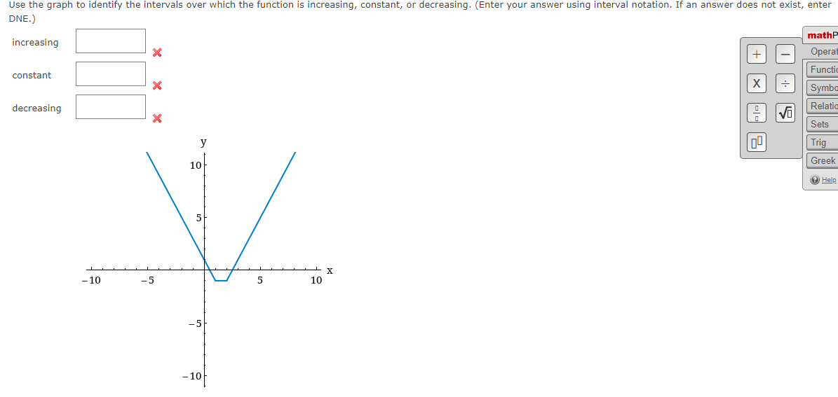 Solved DNE.) increasing constant decreasing | Chegg.com