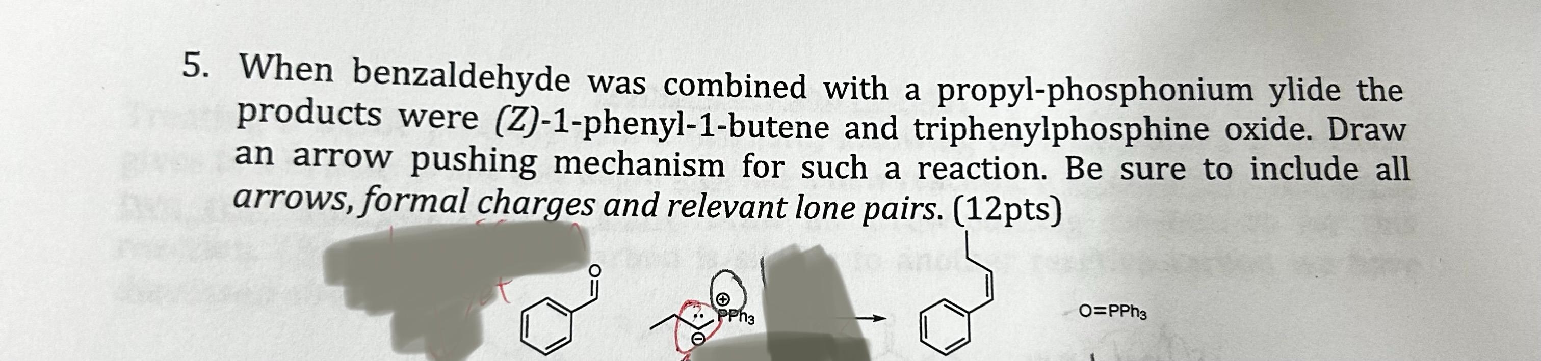 Solved When benzaldehyde was combined with a | Chegg.com