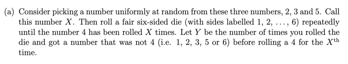 Solved For each of the following pairs of random variables X | Chegg.com