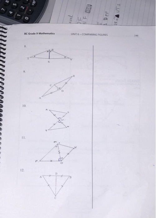 Solved BC Grade 9 Mathematics UNIT 6-COMPARING FIGURES 149 | Chegg.com