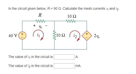 Solved In the circuit given below, R 90 Ω. Calculate the | Chegg.com