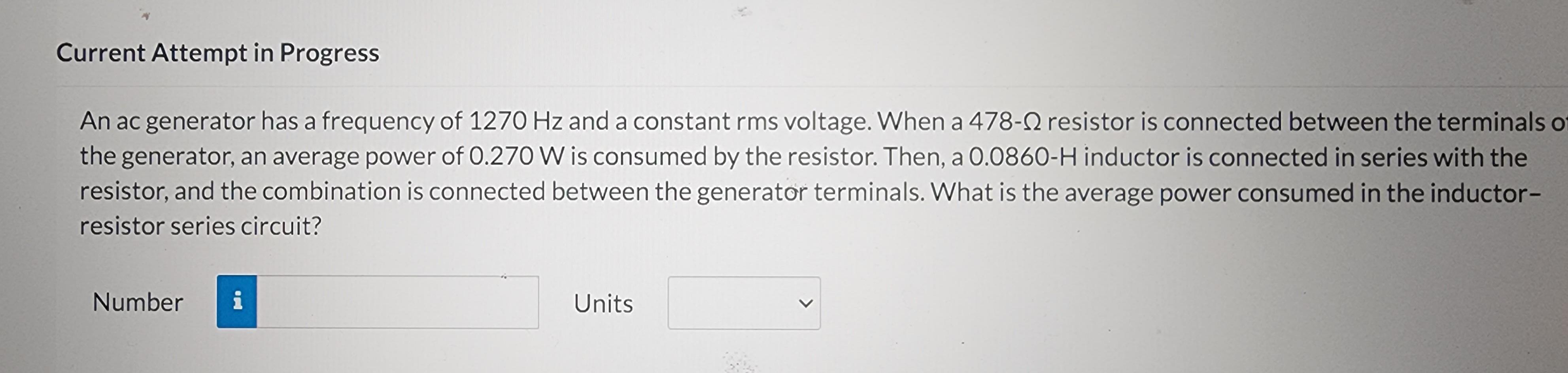 Solved An ac generator has a frequency of 1270 Hz and a | Chegg.com