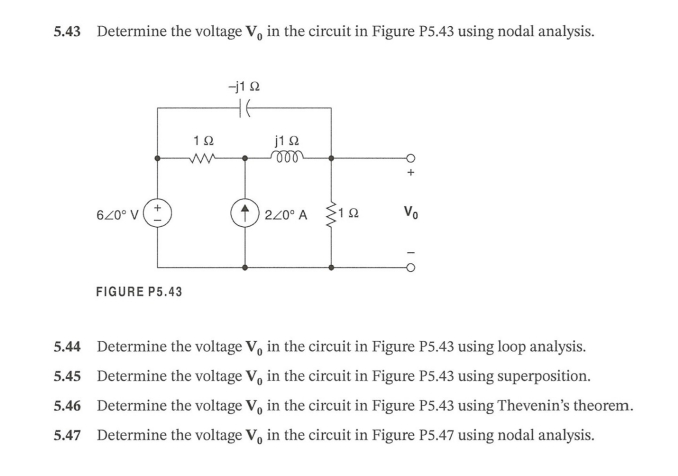 Solved 5.43 ﻿Determine the voltage V0 in ﻿the circuit in | Chegg.com