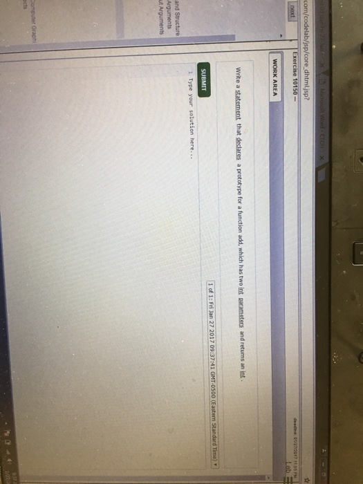 Solved Write A Statement That Declares A Prototype For A