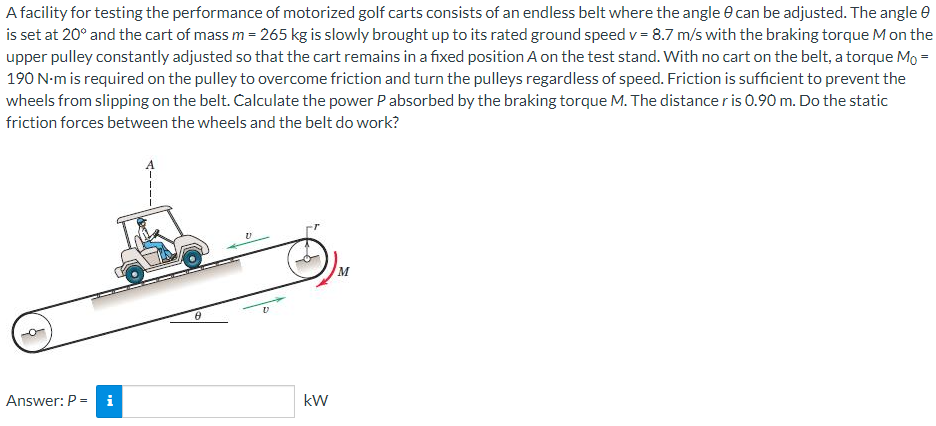 Solved A facility for testing the performance of motorized | Chegg.com