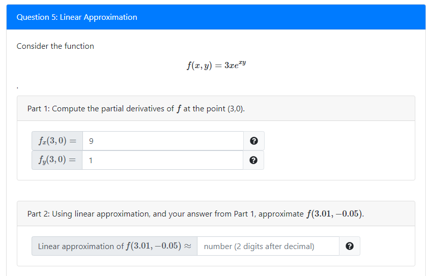 Solved Question 5: Linear Approximation Consider the | Chegg.com