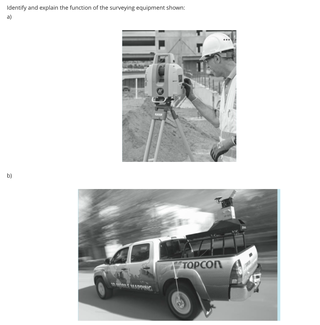 Solved Identify and explain the function of the surveying | Chegg.com