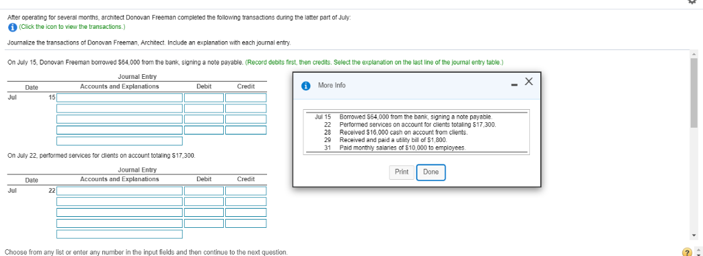 Solved Ater operating for several months, architect Donovan | Chegg.com