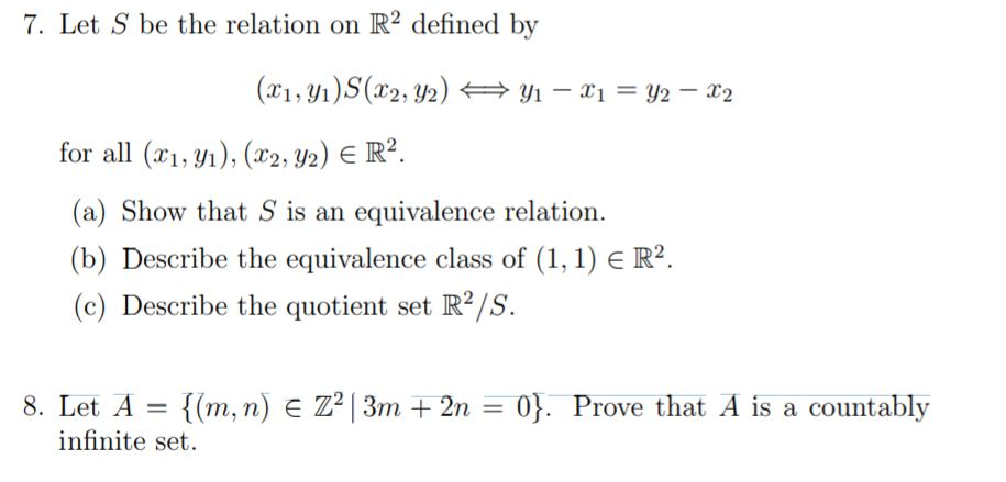 Solved 7. Let S be the relation on R2 defined by (x1, | Chegg.com