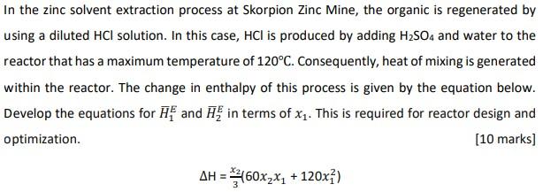 In the zinc solvent extraction process at Skorpion | Chegg.com