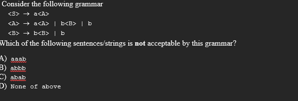 Solved Consider the following grammar | Chegg.com