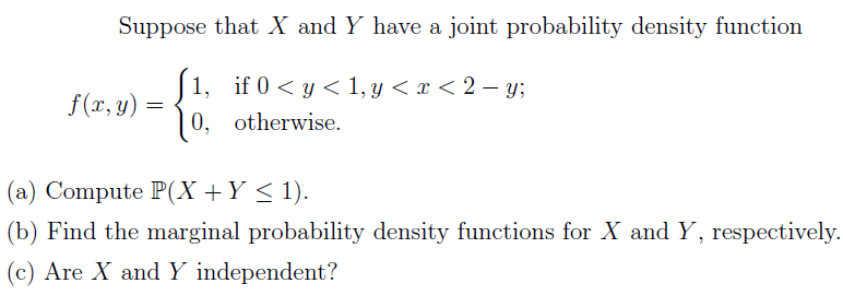 Solved Suppose that X and Y have a joint probability density | Chegg.com