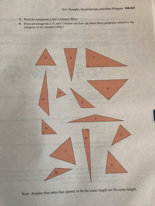 Classifying Triangles Activity
