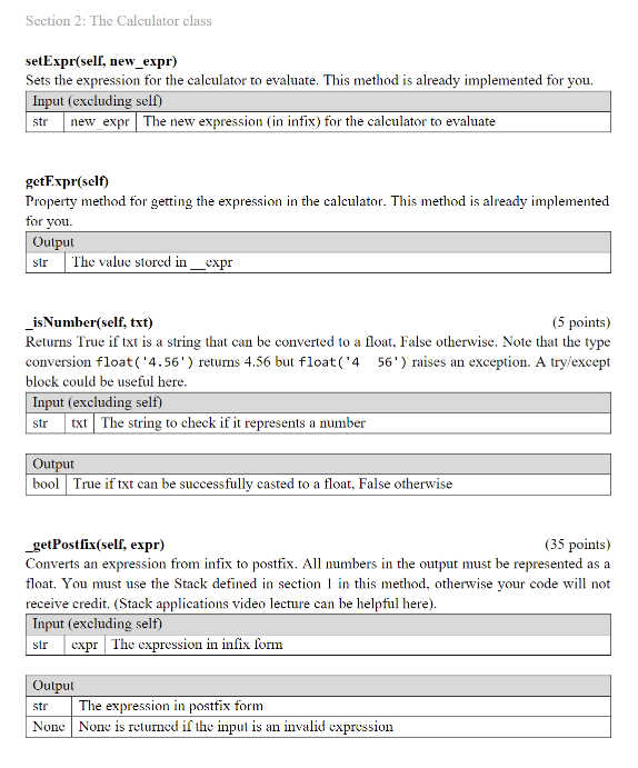 Solved Please implement the calculator class in Python with | Chegg.com Solved Please implement the calculator class in Python with | Chegg.com