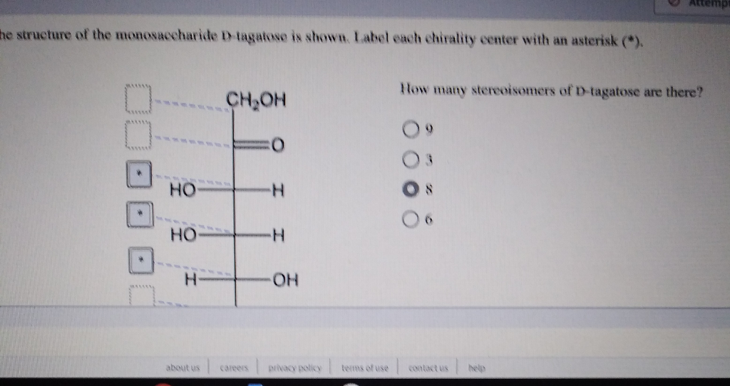 Solved Atems The structure of the monosaccharide D tagatose | Chegg.com