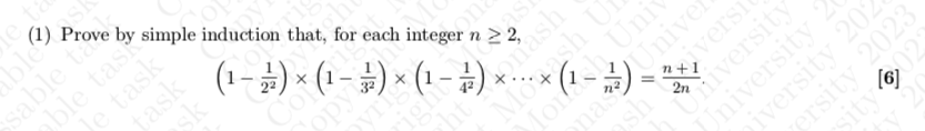 Solved (1) Prove by simple induction that, for each integer | Chegg.com