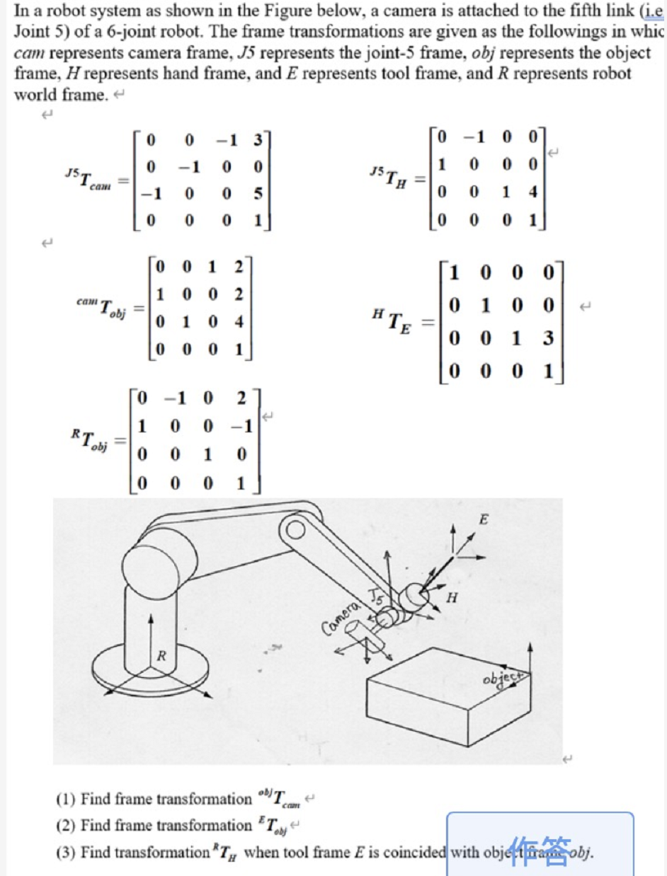Solved In a robot system as shown in the Figure below, a | Chegg.com