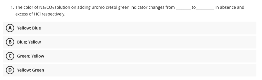 Solved to in absence and 1. The color of Na2CO3 solution on | Chegg.com