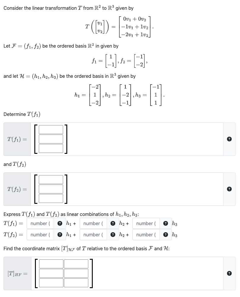 Solved Consider the linear transformation T from R2 to R3 | Chegg.com