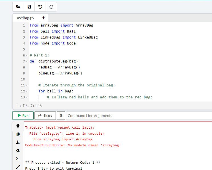 Solved from arraybag import ArrayBagfrom ball import | Chegg.com