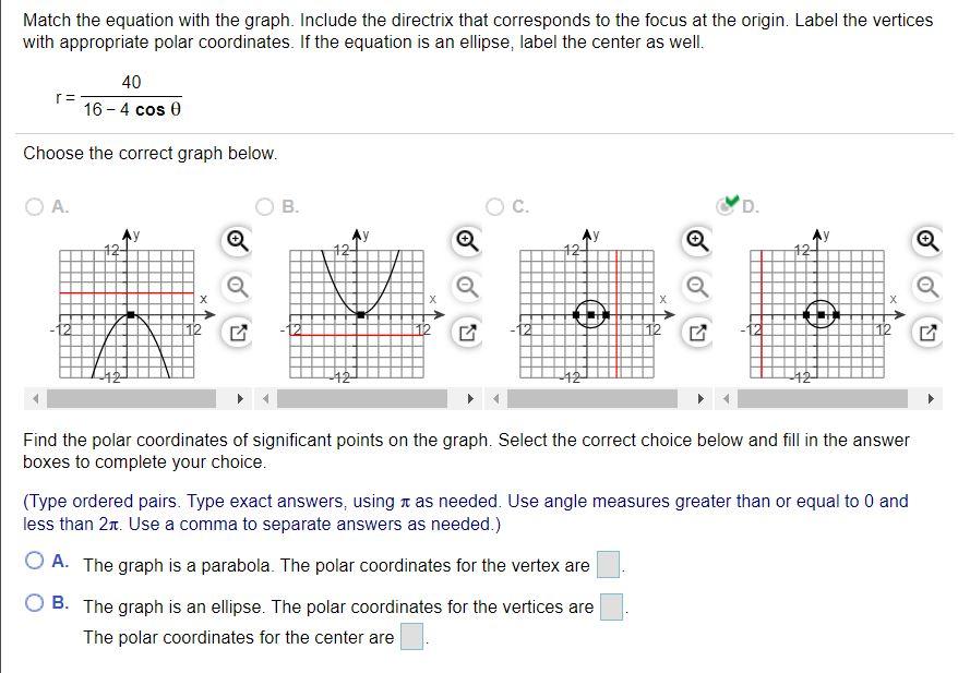 Solved Match the equation with the graph. Include the | Chegg.com