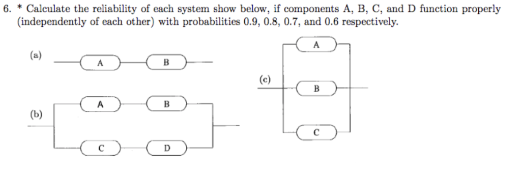 Solved Calculate the reliability of the systems below if the | Chegg.com