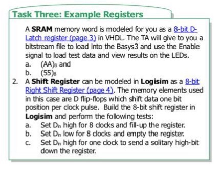 Solved Task Three: Example Registers A SRAM memory word is | Chegg.com