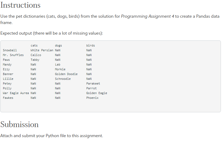 Solved #!usr/bin/env python3 # A list of pet dictionaries # | Chegg.com