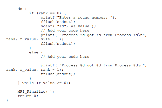 Solved Write An Mpi Program That Takes Data From Process 