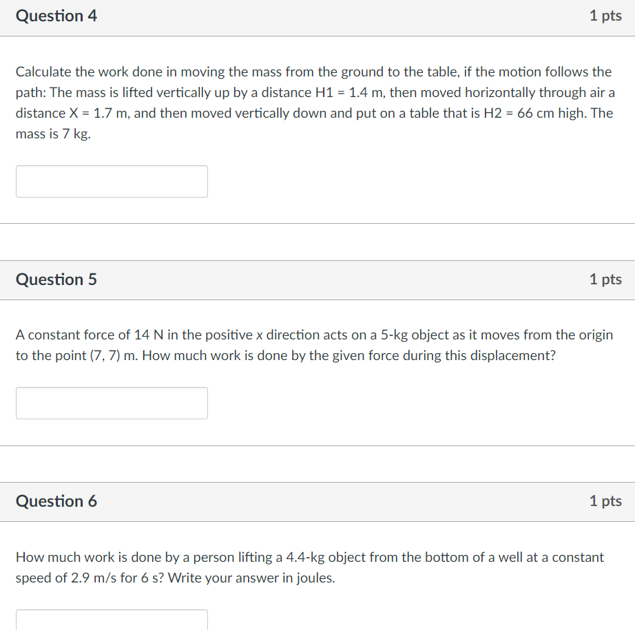 Solved Calculate the work done in moving the mass from the | Chegg.com