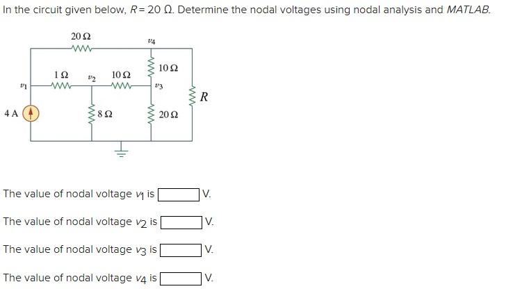 Solved In the circuit given below, R=20Ω. Determine the | Chegg.com